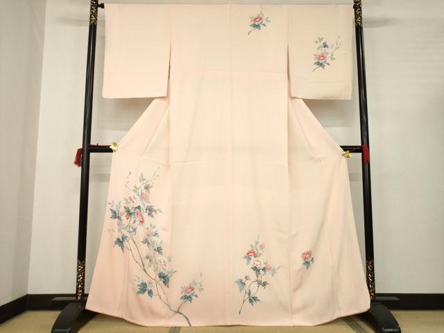 平和屋着物●訪問着　友禅　枝花文　暈し染め　正絹　逸品　AABC3545ck