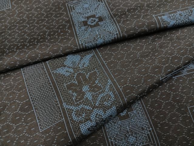 平和屋着物●本場村山大島紬　色紙花文　正絹　逸品　AABC3656ph