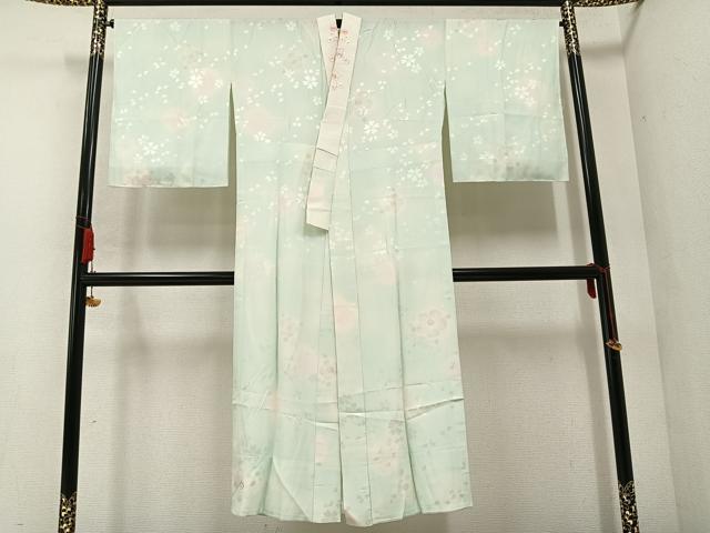 平和屋着物●長襦袢　無双仕立て　舞花文　暈し染め　半衿刺繍　正絹　逸品　AABC3665ph