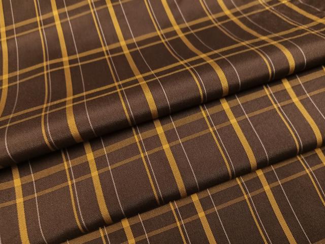 平和屋着物●黄八丈　紬　格子　正絹　逸品　AABC3719ph