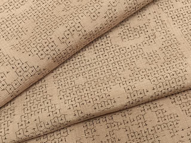 平和屋着物▽結城紬　単衣　80亀甲　立涌文　正絹　逸品　AABC3746fy