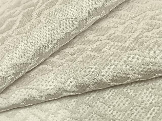 平和屋着物▽上質な色無地　単衣　立波地紋　灰黄緑色　正絹　逸品　未使用　AABC3767fy