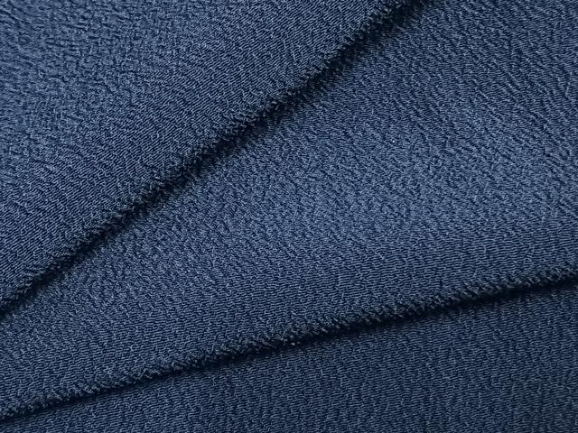 平和屋着物▽色無地　単衣　紺青色　洗える着物　AABC3768fy