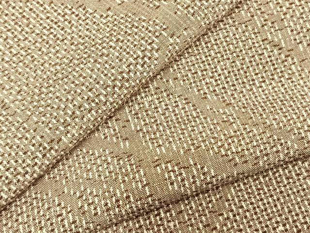 平和屋着物▽上質な紬　単衣　草葉文　正絹　逸品　AABC3788fy