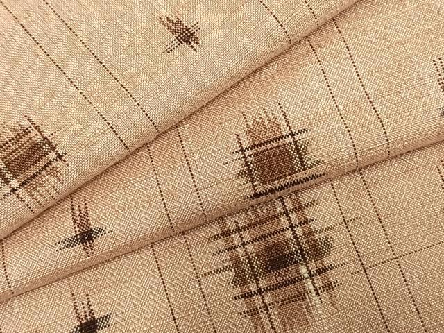 平和屋着物▽上質な紬　単衣　間道　正絹　逸品　AABC3844fy