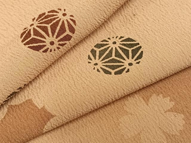 平和屋着物▽小紋　単衣　舞花丸文　洗える着物　AABC3857fy