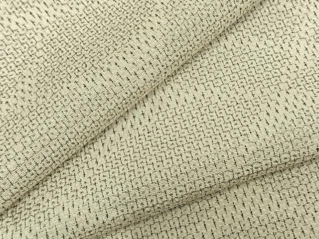 平和屋着物▽本塩沢　単衣　110亀甲　幾何学文様　正絹　逸品　AABC3863fy