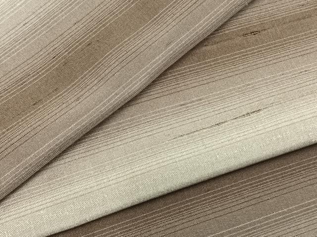 平和屋着物▽上質な紬　単衣　横段文　正絹　逸品　AABC3868fy