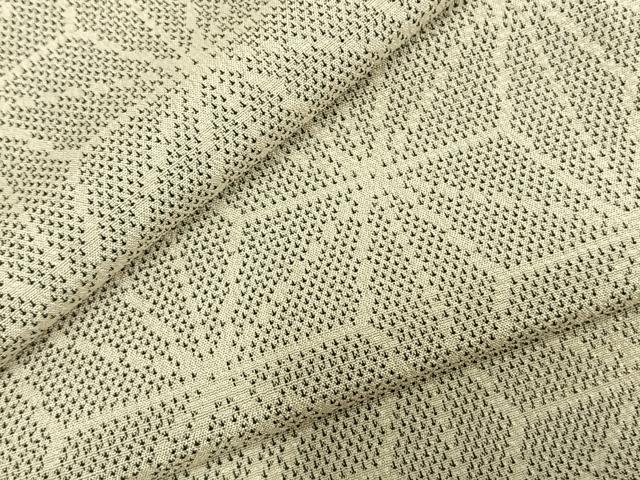 平和屋着物▽本塩沢　単衣　麻の葉文様　正絹　逸品　AABC3871fy