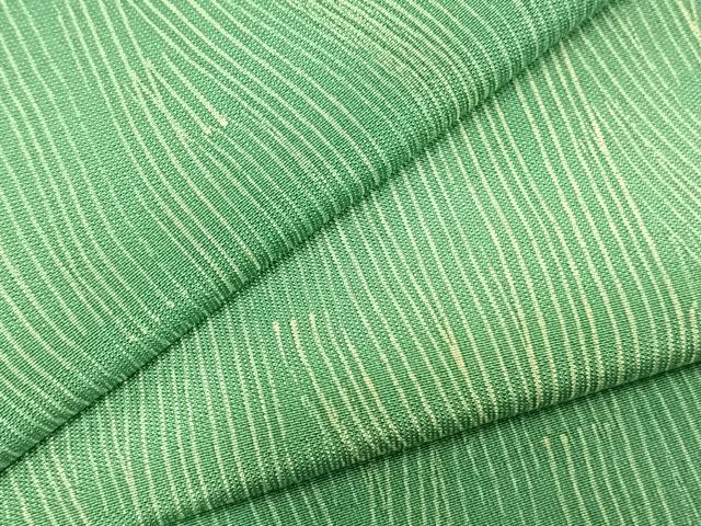 平和屋着物▽上質な小紋　単衣　変わり縞　正絹　逸品　AABC3887fy