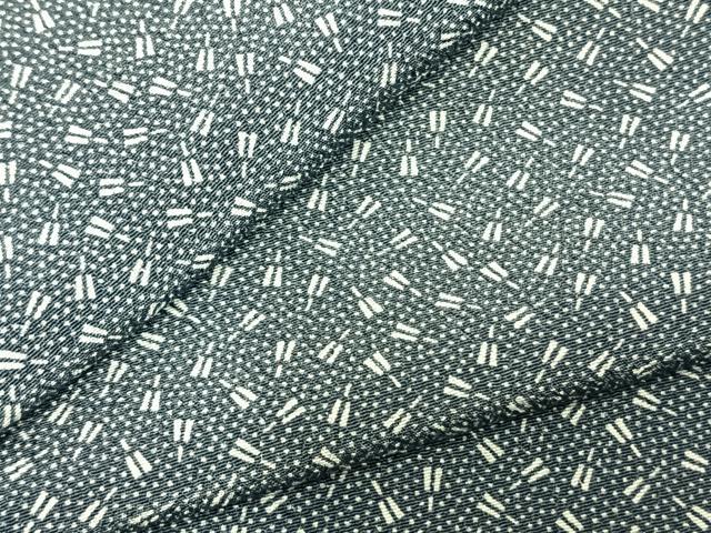 平和屋着物▽小紋　単衣　舞扇文　洗える着物　AABC3904fy