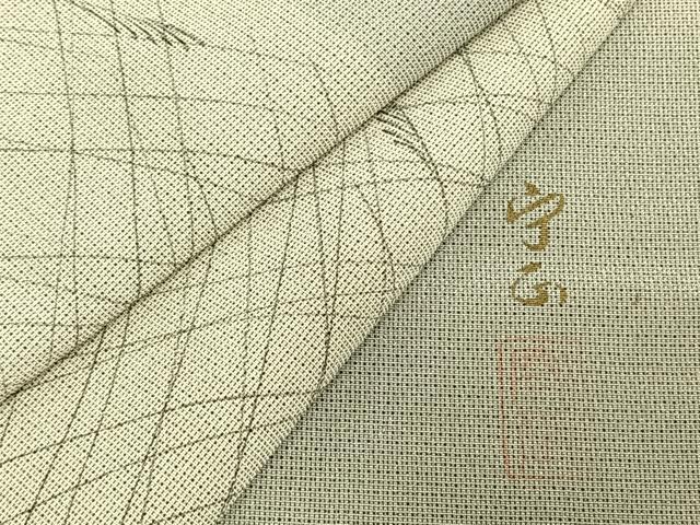 平和屋着物▽藤倉守正　本塩沢　単衣　市松文様　正絹　逸品　AABC3947fy