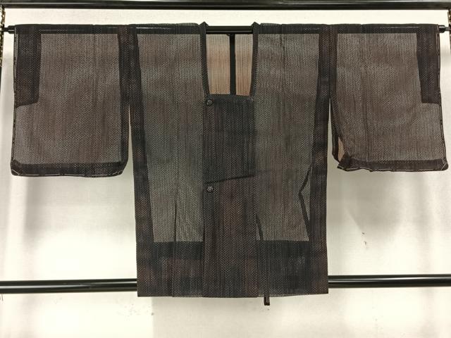 平和屋着物▽道行コート　スリーシーズン　春夏秋　塵除け　幾何学文様　正絹　逸品　未使用　AABC3983fy