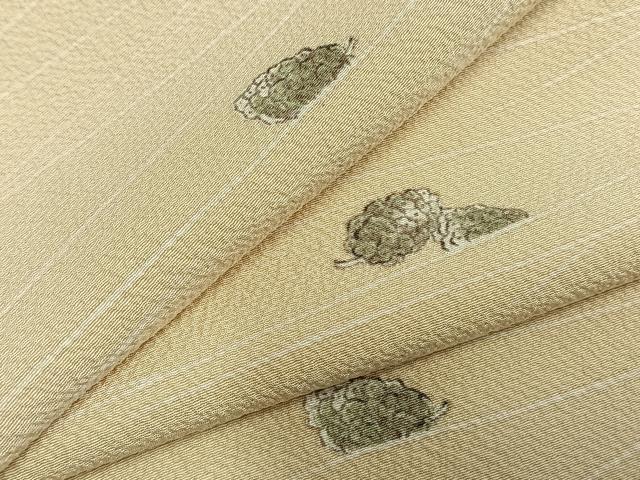 平和屋着物▽上質な小紋　単衣　松ぼっくり　松坂屋扱い　正絹　逸品　AABC4002fy