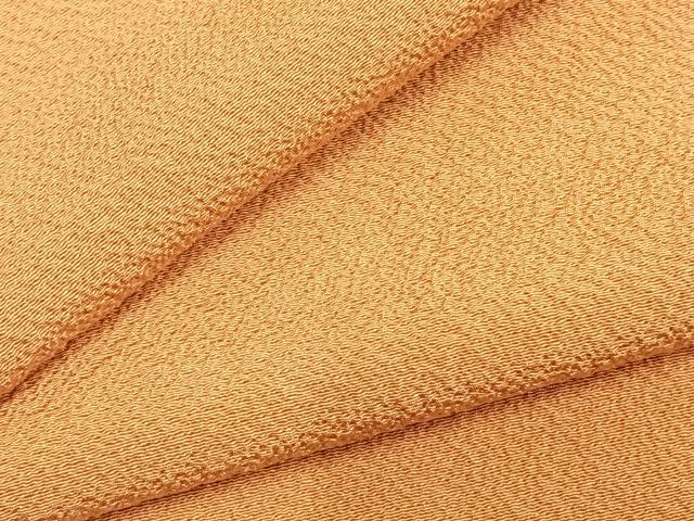 平和屋着物▽上質な色無地　単衣　小麦色　正絹　逸品　AABC4016fy