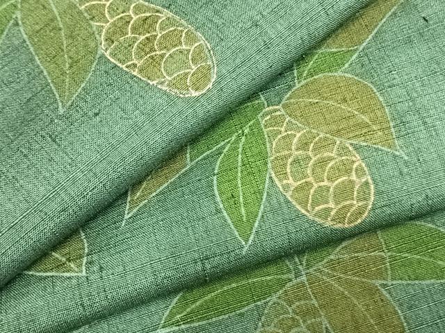 平和屋着物▽上質な紬　単衣　成り物　正絹　逸品　AABC4072fy