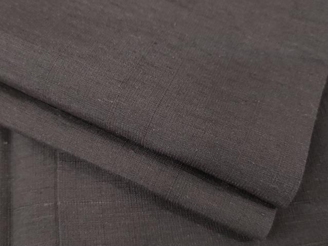 平和屋着物●上質な紬　色無地　黒紅色　正絹　逸品　AABC4128ck
