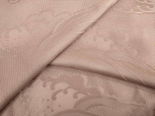 平和屋着物●上質な色無地　立波地紋　鴇浅葱色　正絹　逸品　AABC4153ck