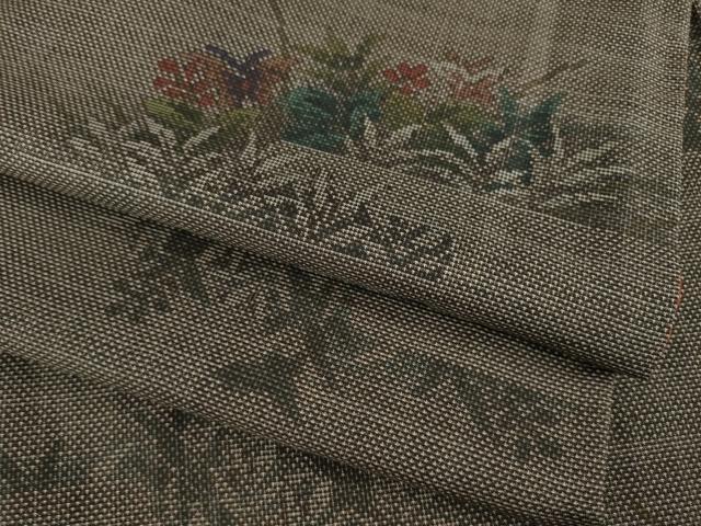 平和屋着物●本場大島紬　カタス7マルキ　横段花文　正絹　逸品　AABC4155ck