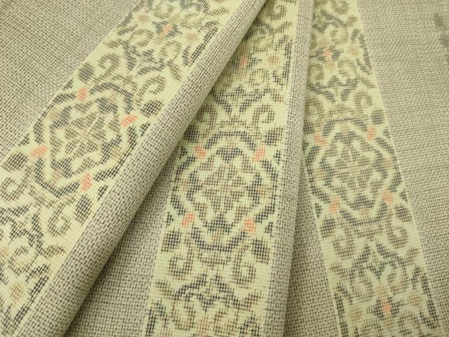 平和屋着物●本場大島紬　白大島　カタス9マルキ　花間道　正絹　逸品　AABC4196ck