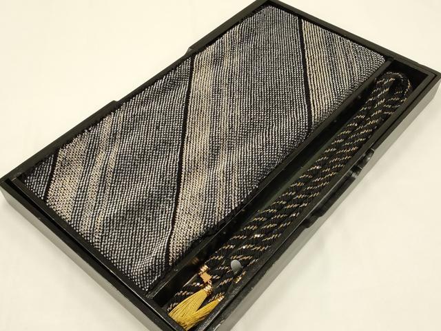 平和屋本店●和装小物　帯締め・帯揚げセット　振袖用　総絞り　斜縞　金糸　金彩　撚り房　逸品　AABC4201ay