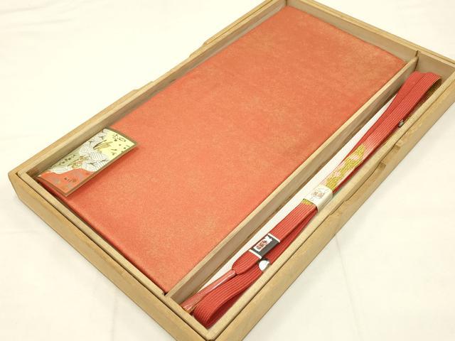 平和屋本店●和装小物　帯締め・帯揚げセット　高麗組 綾出し　泥箔　金糸　金彩　逸品　未使用　AABC4258ay