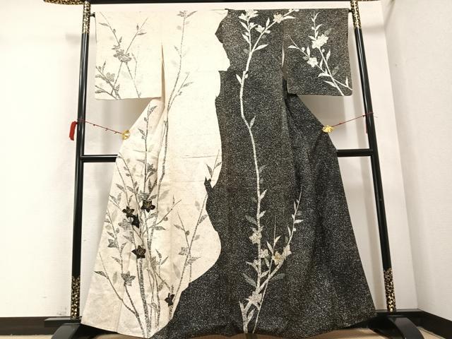 平和屋着物●訪問着　桔梗　たたき染め　金彩　正絹　逸品　AABC4480ph