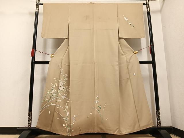 平和屋着物●本加賀友禅作家　南克治　訪問着　枝花文　暈し染め　正絹　逸品　AABC4518ph