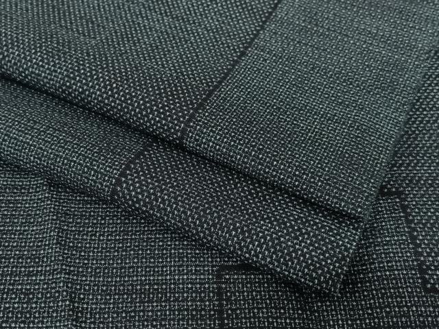 平和屋着物●綿薩摩　東郷織物謹製　手織　160亀甲　實篤　永江明夫　単衣　160亀甲　幾何学文様　正絹　逸品　AABC4808zg