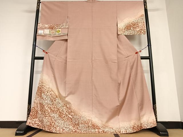 平和屋着物●本場縞大島紬　染大島　訪問着　ろうけつ染　霞文　暈し染め　福永織物謹製　証紙付き　正絹　逸品　未使用　AABC4811zg