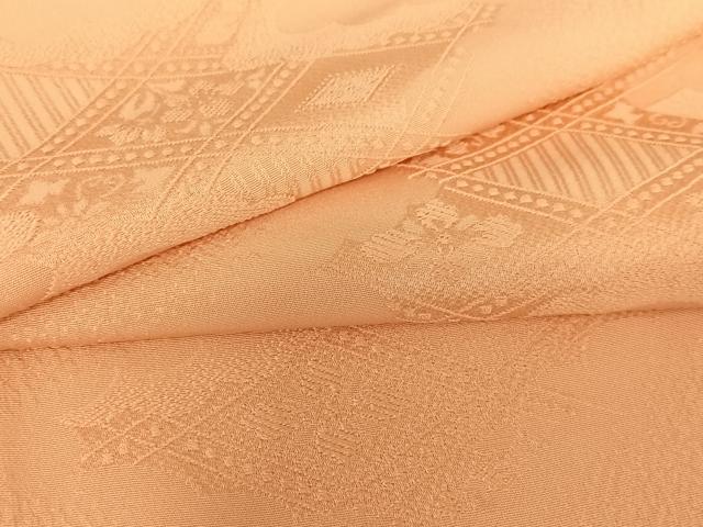 平和屋着物●上質な色無地　花菱地紋　＆#32385；色　正絹　逸品　AABC4813zg