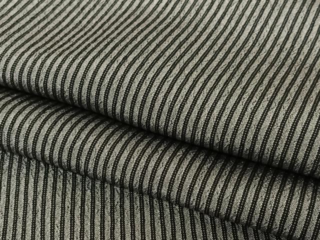 平和屋着物●お召　縞　やまと誂製　背抜き仕立て　正絹　逸品　AABC4826zg