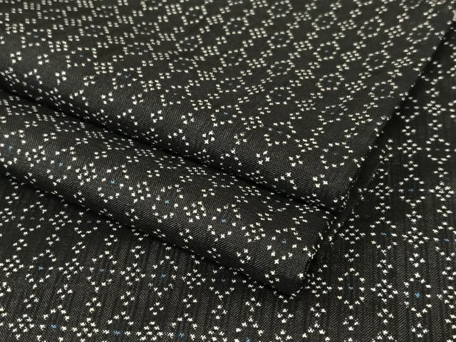 平和屋着物●本場大島紬　一元7マルキ　亀甲間道　黒地　正絹　逸品　AABC4845zg