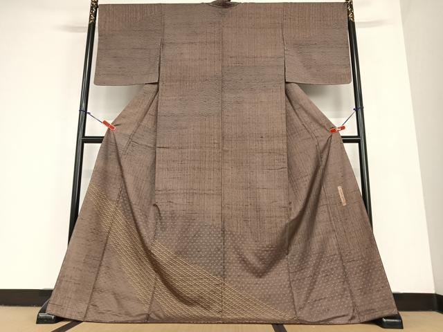 平和屋着物●二代目 川村久太郎　訪問着　紬地　吉祥文　ロング丈　正絹　逸品　未使用　AABC4901zg