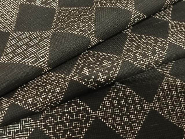 平和屋着物●本場大島紬　カタス7マルキ　花菱文　正絹　逸品　未使用　AABC4938zg