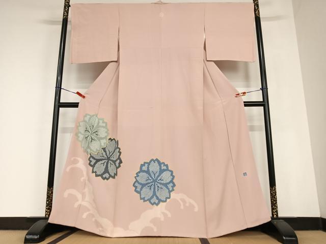 平和屋着物●訪問着　友禅　作家物　舞花文　正絹　逸品　AABC4977zg