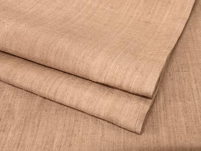 平和屋着物●本場結城紬　重要無形文化財　色無地　蘇芳香色　正絹　逸品　未使用　AABC4985zg