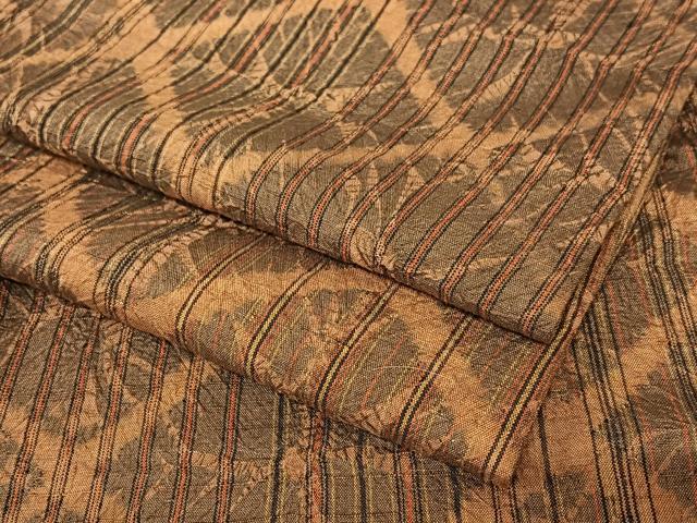 平和屋着物●上質な紬　絞り　菱文　正絹　逸品　AABC4992zg