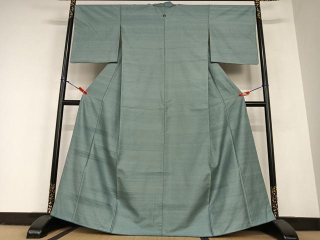 平和屋着物●上質な紬　訪問着　横段文　正絹　逸品　AABC5038zg