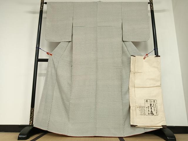 平和屋着物●銀座　志ま亀　小紋　亀甲文様　たとう紙付き　正絹　逸品　AABC5072zg