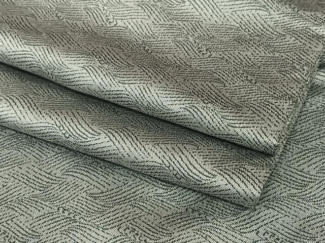 平和屋着物●お召　立波文　正絹　逸品　AABC5086zg