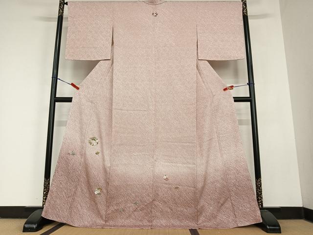 平和屋着物●訪問着　総絞り　刺繍　松竹梅　暈し染め　金糸　正絹　逸品　未使用　AABC5094zg