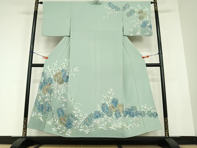 平和屋着物●訪問着　松竹梅　正絹　逸品　AABC5106zg