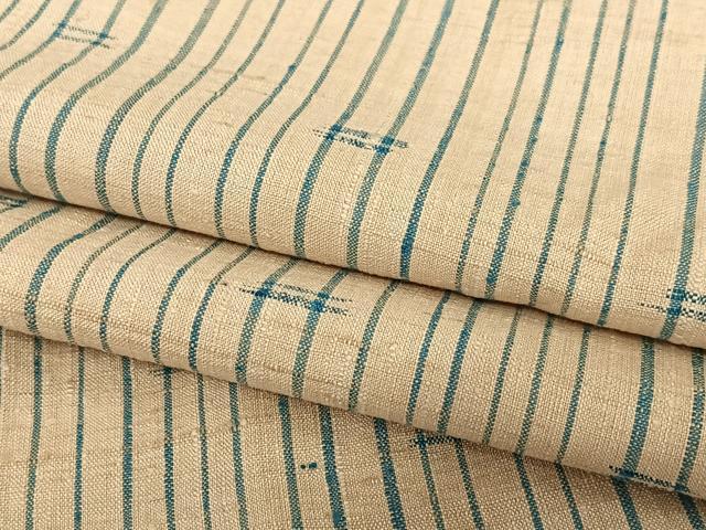 平和屋着物●上質な紬　縞　正絹　逸品　AABC5145zg