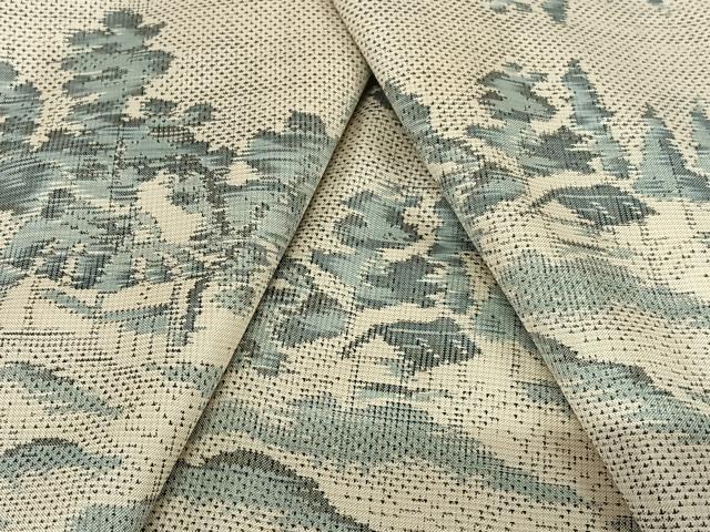 平和屋着物●本場大島紬　白大島　カタス7マルキ　総絣　樹林風景文　正絹　逸品　AABC5149zg