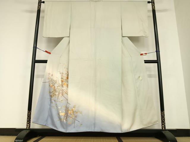 平和屋着物●金彩友禅　卓越技能者・名工・和田光正　訪問着　流水草花文　暈し染め　金彩　正絹　逸品　AABC5173zg