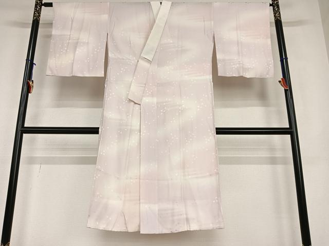 平和屋着物●長襦袢　無双仕立て　舞桜地紋　暈し染め　正絹　逸品　AABC5196zg