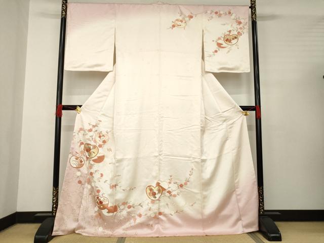 平和屋着物●十日町老舗ブランド　吉澤友禅　吾妻徳穂　訪問着　駒刺繍　橘取り花文　暈し染め　金彩　高島屋扱い　正絹　逸品　AABC5614ck