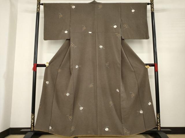 平和屋着物●上質な小紋　舞花文　金彩　正絹　逸品　AABC5627ck