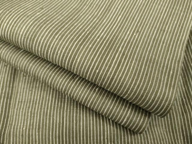 平和屋着物●結城紬　縞　正絹　逸品　AABC5633ck